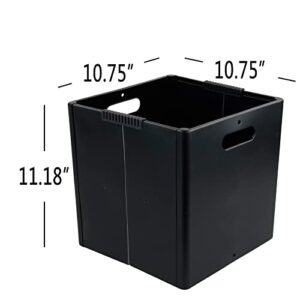 Morcte 4-Pack Collapsible Plastic Storage Cubes Organizer, Black Cube Storage Bins