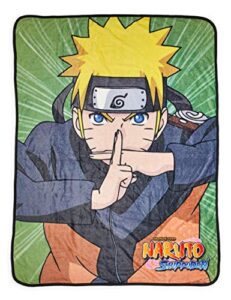 just funky naruto shippuden naruto uzumaki character fleece throw blanket | features naruto performing a jutsu attack | 60 x 45 inches