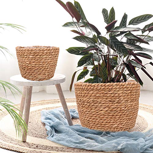 Seagrass Planter Basket Stylish Planter Baskets for Indoor and Outdoor Plants Perfect for Flower Pots Cover and Room Decoration, Set of 4