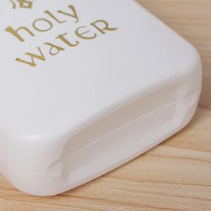 IUASZZ 10 Pieces Holy Water Bottles White with Gold Blocking Logo Religious Easter Plastic Bottle for Home Kitchen Party Decorative Accessories 3.4oz