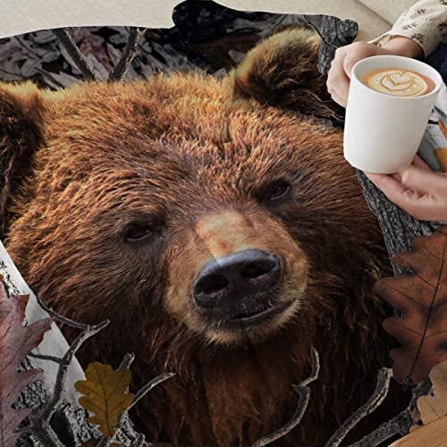 Camo Bear Throw Blanket Super Soft Lightweight Warm Fuzzy Plush Fleece Blankets for Couch Sofa Bed Bear Blanket for Adults Gift for Men Boys Home Hunting Decor 80"x60" for Adult