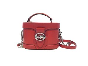 coach womens georgie gem crossbody in pebble leather (bright red)