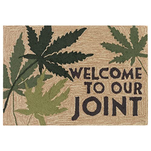 Liora Manne Frontporch Welcome to Our Joint Indoor/Outdoor Rug Natural 30"X48"