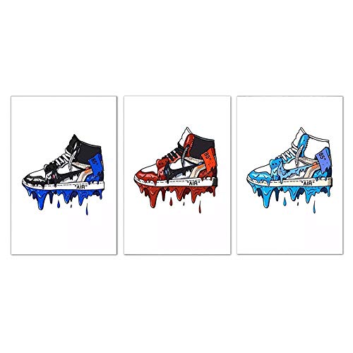 Home Decor Sneaker Michael Fashion 3 Piece AJ Shoes Air Painting Modular Pictures Prints Canvas Poster Nordic Style Wall Art for Living Room No Frame