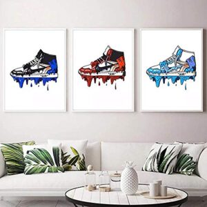 Home Decor Sneaker Michael Fashion 3 Piece AJ Shoes Air Painting Modular Pictures Prints Canvas Poster Nordic Style Wall Art for Living Room No Frame