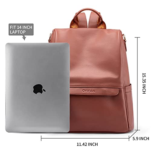 Oyifan Womens Leather Backpack Purse Bookbag Purse Anti-theft Travel Backpack Convertible Handbag