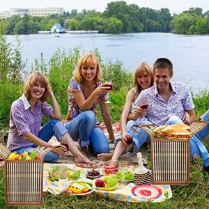 Picnic Basket Empty for 2 ＆ 4 Foldable,Easter Basket Storage of Plastic Easter Eggs and Easter Candy with Handle Lid.(Large)