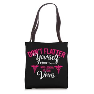 rn lvn cna dont flatter yourself funny nursing graduate gift tote bag