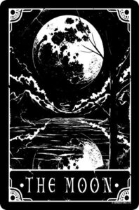 loqhpw deadly tarot small tin sign the moon metal plaque 12×8 inches