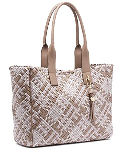 Calvin Klein Alysha Novelty Tote, Taupe Multi