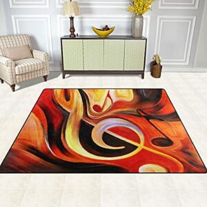 ALAZA Art Music Note Fire Non Slip Area Rug 5' x 7' for Living Dinning Room Bedroom Kitchen Hallway Office Modern Home Decorative