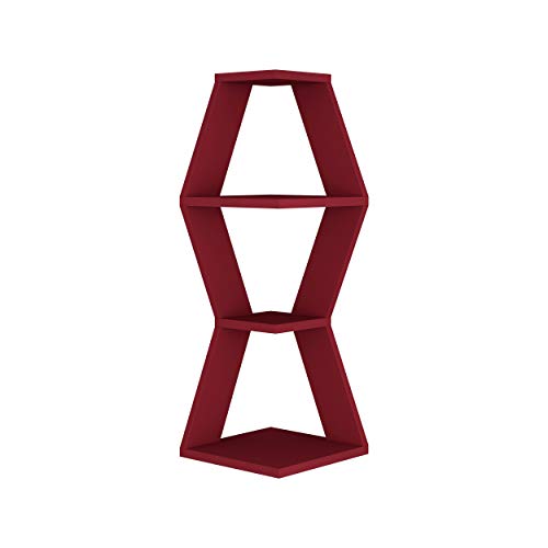 Ada Home Decor Caldwell Modern Burgundy Wall Shelf 33.86'' H x 11.81'' W x 11.81'' D / Wall Storage / Shelving Unit