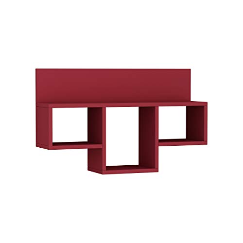 Ada Home Decor Warrington Modern Burgundy Wall Shelf 19.29'' H x 31.5'' W x 7.87'' D / Wall Storage / Shelving Unit