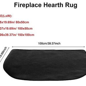 UCARE Fire Retardant Fiberglass Rug Durable Fireproof Protective Hearth Rug Indoor Fireplace Area Rugs Non Slip Mat for Chimney/Fire Pit/Brazier (L: 59.06x39.37in/ 150x100cm)