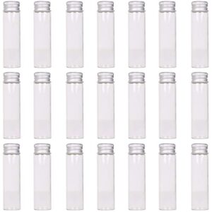 maxmau 24 glass small bottles 20ml mini jars with screwed metal lids clear tiny vials aluminium top caps sealed storing jewelry beads miniature sample bottle wedding favors art crafts diy decor