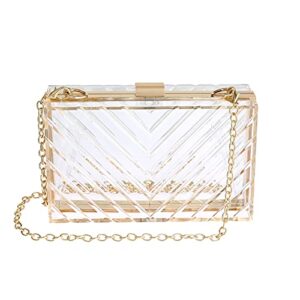 wjcd clear evening purse women clear purse acrylic clear clutch bag (transparent)