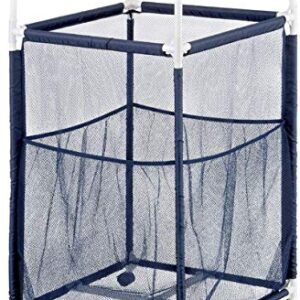 Modern Blue Pool Storage Bin - Noodle Holder | Perfect Contemporary Nylon Mesh Basket Organizer For Your Goggles, Beach Balls, Floats, Swim Toys & Accessories