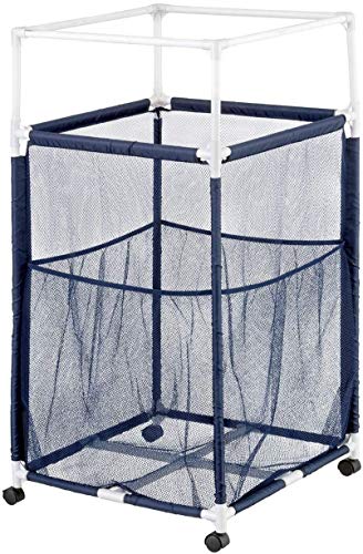 Modern Blue Pool Storage Bin - Noodle Holder | Perfect Contemporary Nylon Mesh Basket Organizer For Your Goggles, Beach Balls, Floats, Swim Toys & Accessories