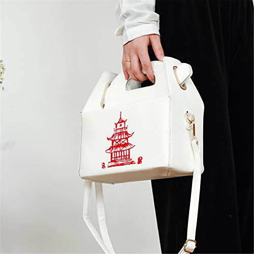 KUANG! Fashion Crossbody Handbags Takeout Box Shoulder Bag Chinese Tower Pu Packing Box Purse for Girls