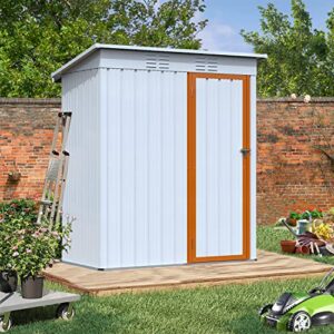 5×3 ft outdoor storage shed storage shed garden shed with slopping roof vents hinge door and lock, for patio backyard lawn garden