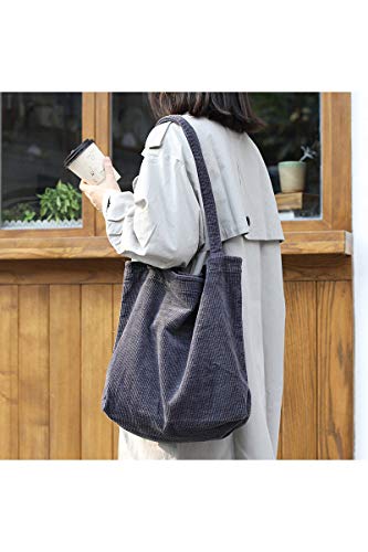 Ulisty Women Large Capacity Corduroy Tote Bag Casual Shoulder Bag Fashion Handbag Shopping Bag Daily Bag green