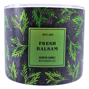 White Barn Bath & Body Works Fresh Balsam Scented Candle 3 Wick 14.5OZ