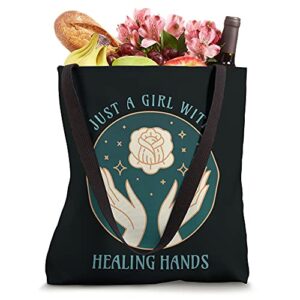 Just A Girl With Healing Hands Massage Therapist Tote Bag