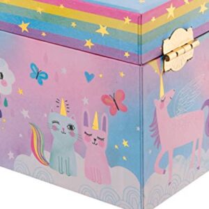 Jewelkeeper Girl's Musical Jewelry Storage Box with Spinning Unicorn, Cotton Candy Unicorn Design, The Beautiful Dreamer Tune, Ideal Gifts for Little Girls