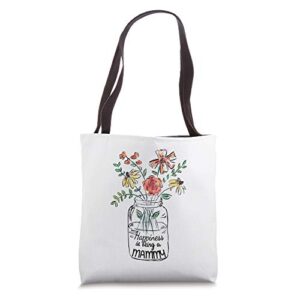 happiness is being a mammy gifts floral tote bag