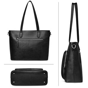 S-ZONE Women Genuine Leather Tote Bag Top Handle Satchel Shoulder Purse Large Handbag for Work Travel