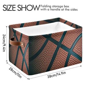 Storage Basket Cube Basketball Sport Large Collapsible Toys Storage Box Bin Laundry Organizer for Closet Shelf Nursery Kids Bedroom,15x11x9.5 in,1 Pack