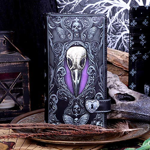 Nemesis Now B5117R0 Edgar Allen Poe Nevermore Raven Purse, PU, Black, 18.5cm