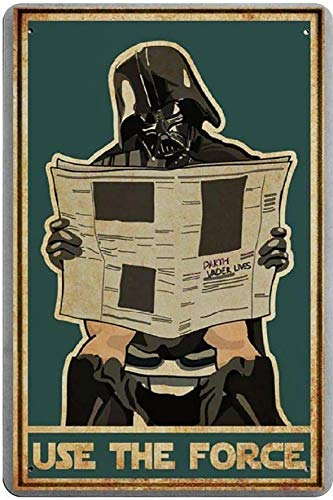 Bit SIGNSHM Use The Force Darth Vader Retro Metal Tin Sign Plaque Poster Wall Decor Art Shabby Chic Gift Suitable 12x8 Inch