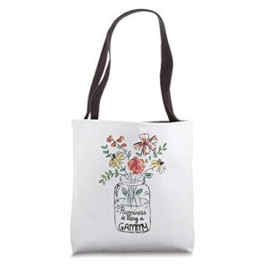 happiness is being a gammy gifts floral tote bag