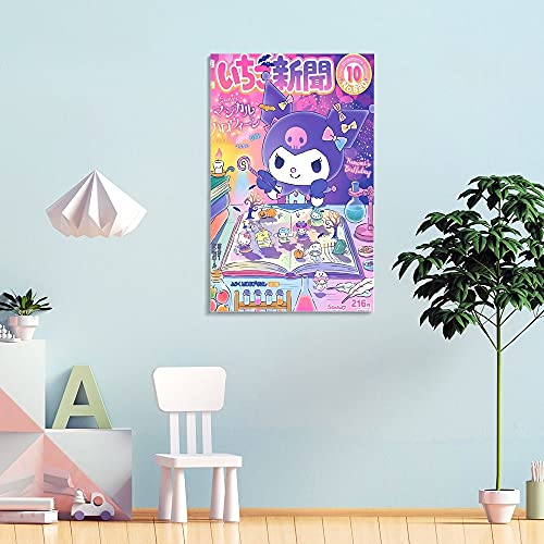 ERERT Cute Posters Kuromi Anime Poster Canvas Art Poster and Wall Art Picture Print Modern Family Bedroom Decor Posters 12x18inch(30x45cm)