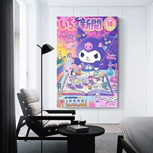 ERERT Cute Posters Kuromi Anime Poster Canvas Art Poster and Wall Art Picture Print Modern Family Bedroom Decor Posters 12x18inch(30x45cm)