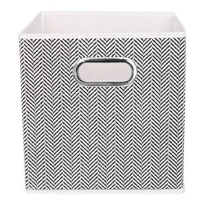 home basics sb51402 collapsible storage bin, 10.5” x 10.5” x 10.5” (26.7 x 26.7 x 26.7 cm), black