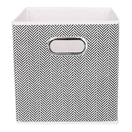 Home Basics SB51402 Collapsible Storage Bin, 10.5'' x 10.5'' x 10.5'' (26.7 x 26.7 x 26.7 cm), Black