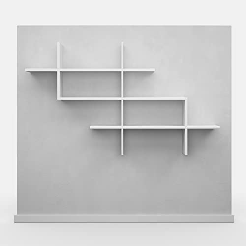 Ada Home Decor Warren Modern White Wall Shelf 32.5'' H x 59'' W x 8.5'' D/Wall Storage/Shelving Unit