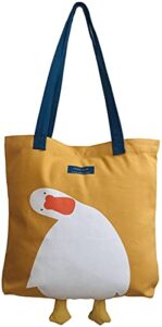 yikithom canvas cute tote bag for school