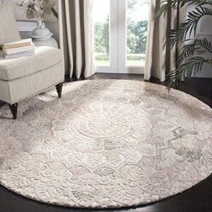 safavieh marquee collection 4′ round beige/ivory mrq110b handmade mandala medallion wool area rug