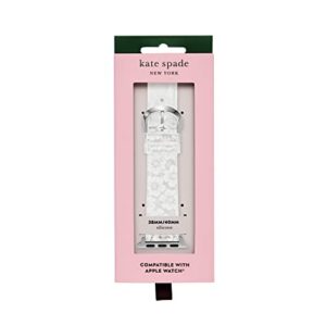 Kate Spade New York Silicone Band for 38/40mm Apple Watch Series 1-7 and SE, Color: Jelly Floral, Silver (Model: KSS0107)