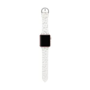 Kate Spade New York Silicone Band for 38/40mm Apple Watch Series 1-7 and SE, Color: Jelly Floral, Silver (Model: KSS0107)