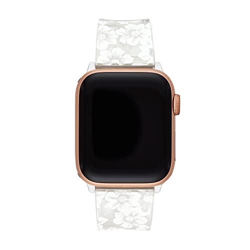 Kate Spade New York Silicone Band for 38/40mm Apple Watch Series 1-7 and SE, Color: Jelly Floral, Silver (Model: KSS0107)