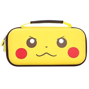 ekuzo carrying case for nintendo switch and oled model,storage for ns console and accessories,20 game card slots protective travel bag (yellow)