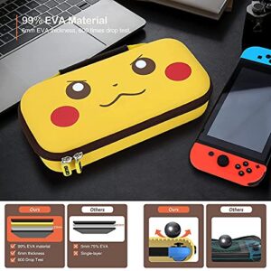 EKUZO Carrying Case for Nintendo Switch and OLED Model,Storage for NS Console and Accessories,20 Game Card Slots Protective Travel Bag (Yellow)