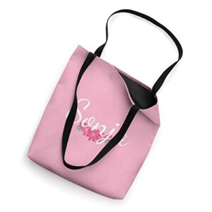 Custom Sonja Gift Personalized Name Flowers Floral Pink Tote Bag