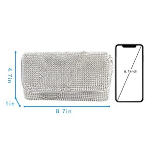 Buddy Supplies Evening Bag Women Envelope Rhinestone Handbag Wedding Party Clutch Purse, Glitter