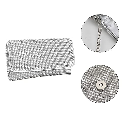 Buddy Supplies Evening Bag Women Envelope Rhinestone Handbag Wedding Party Clutch Purse, Glitter