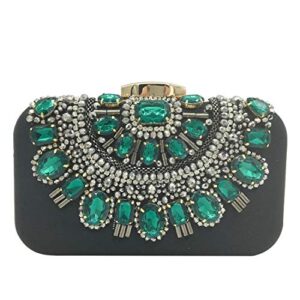 boutique de fgg green beaded evening bags and clutches for women formal party handbags bridal crystal clutch purse